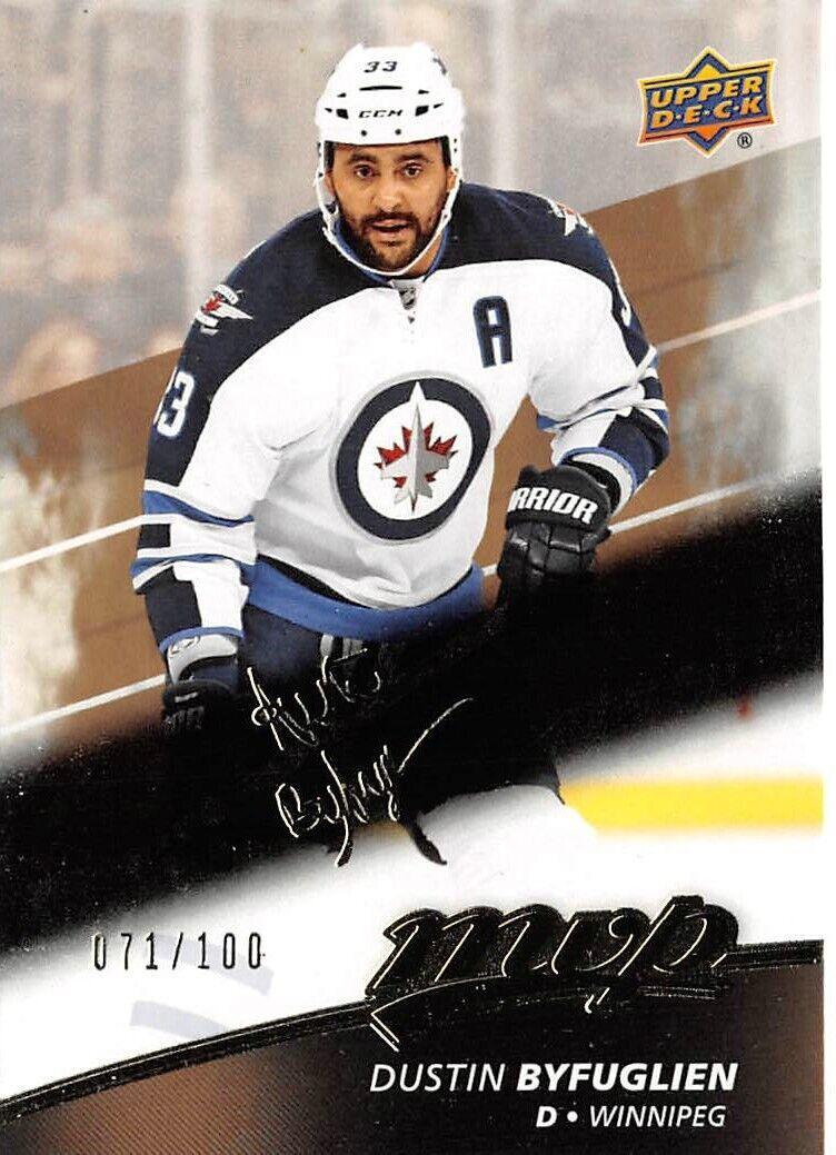 2017-18 Upper Deck MVP - Dustin Byfuglien #110 Gold Script /100 for ...