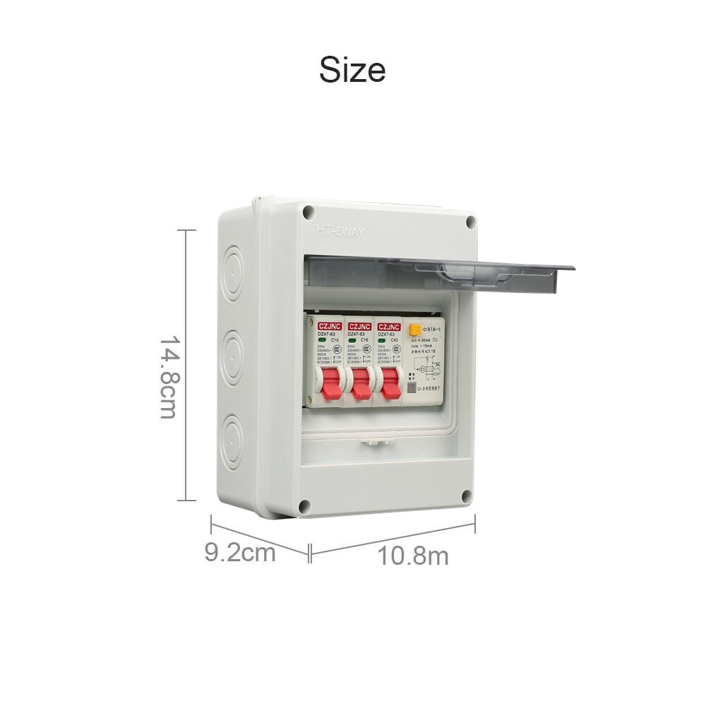 5 Way Mini Consumer Unit Garage Caravan Shed Boat 40A 30Ma RCD 2 MCBS ...