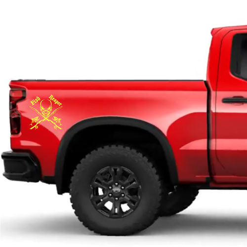 Fish Reaper Skull Fishing Decal Stickers Car Tumbler Boat Laptop | eBay
