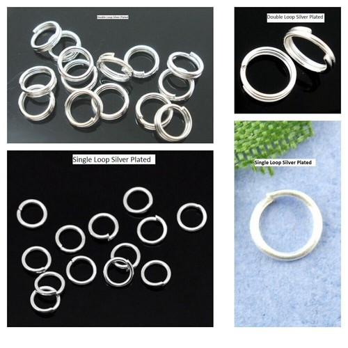100x Silver Plated Alloy Open Jump Rings Split Rings Single/Double Loop 3-18mm | eBay