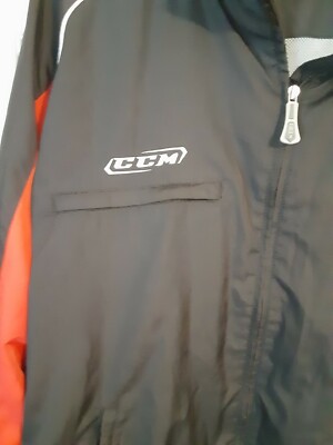 CCM Coach Windbreaker Jacket Men’s Black Full Zip Size Medium Mesh ...