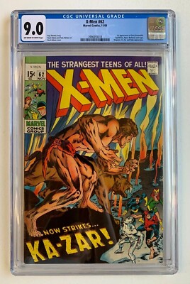 X-MEN #62, CGC 9.0, Marvel, 1st Gaza, Brainchild, Equilibrius, Piper ...