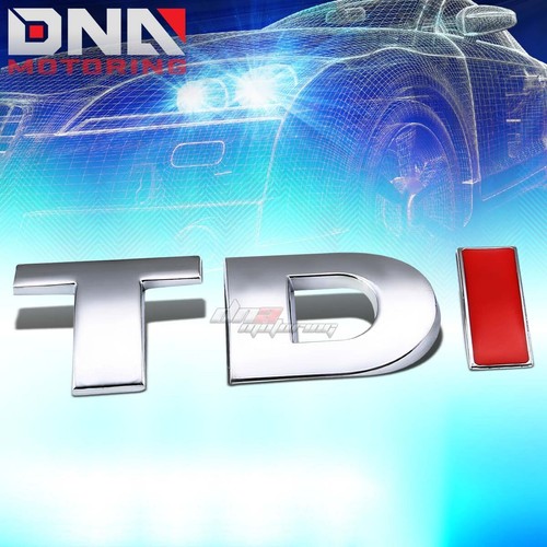 FOR VW TDI GOLF/JETTA STICK ON 3D CHROME RED AUTO METAL EMBLEM TRIM ...