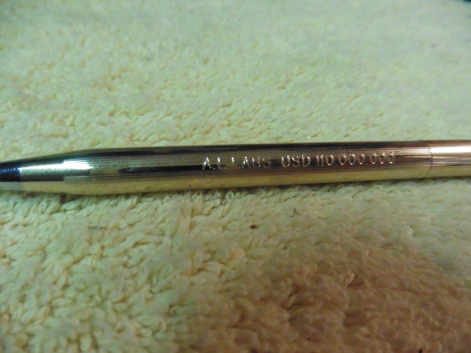 Cross pen Monogrammed Union Bank Norway A.L. Labs Salesmen advertising ...