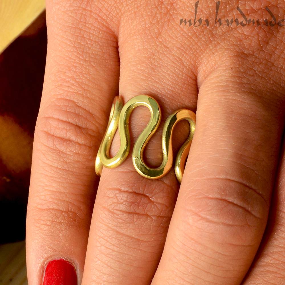 Hammered Brass Zig Zag Ring - Any Size - Unique Artisan Jewelry | eBay