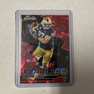 Michael Mayer 2023 Prizm Draft Picks Fearless Red Cracked Ice Prizm RC ...