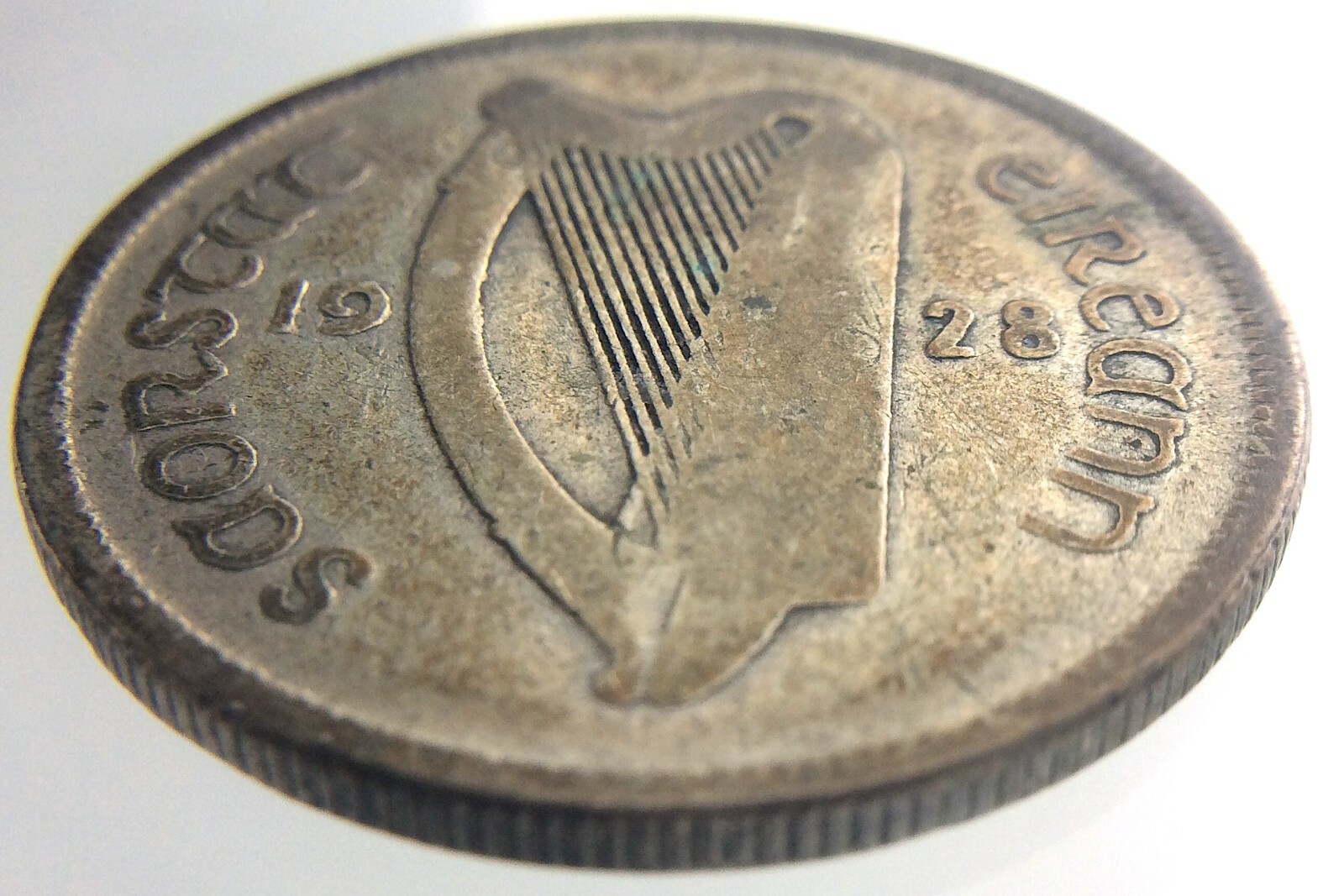 1928 Ireland Republic Saorstat Eireann Irish Silver Florin Circulated ...