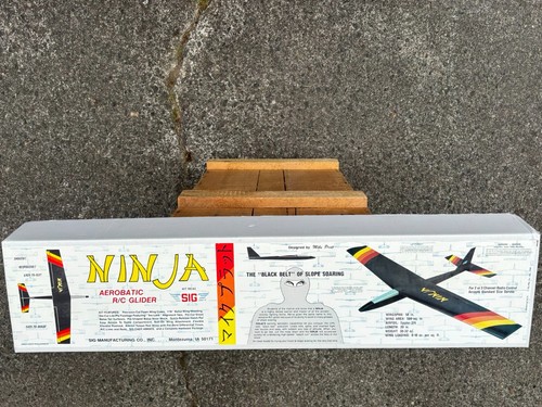 Vintage SIG NINJA Aerobatic RC Glider Airplane Kit RC-63 NOS Open Box ...