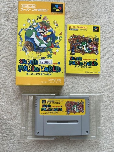 Super Mario World SNES 1990 with box and manual tested good condition ...