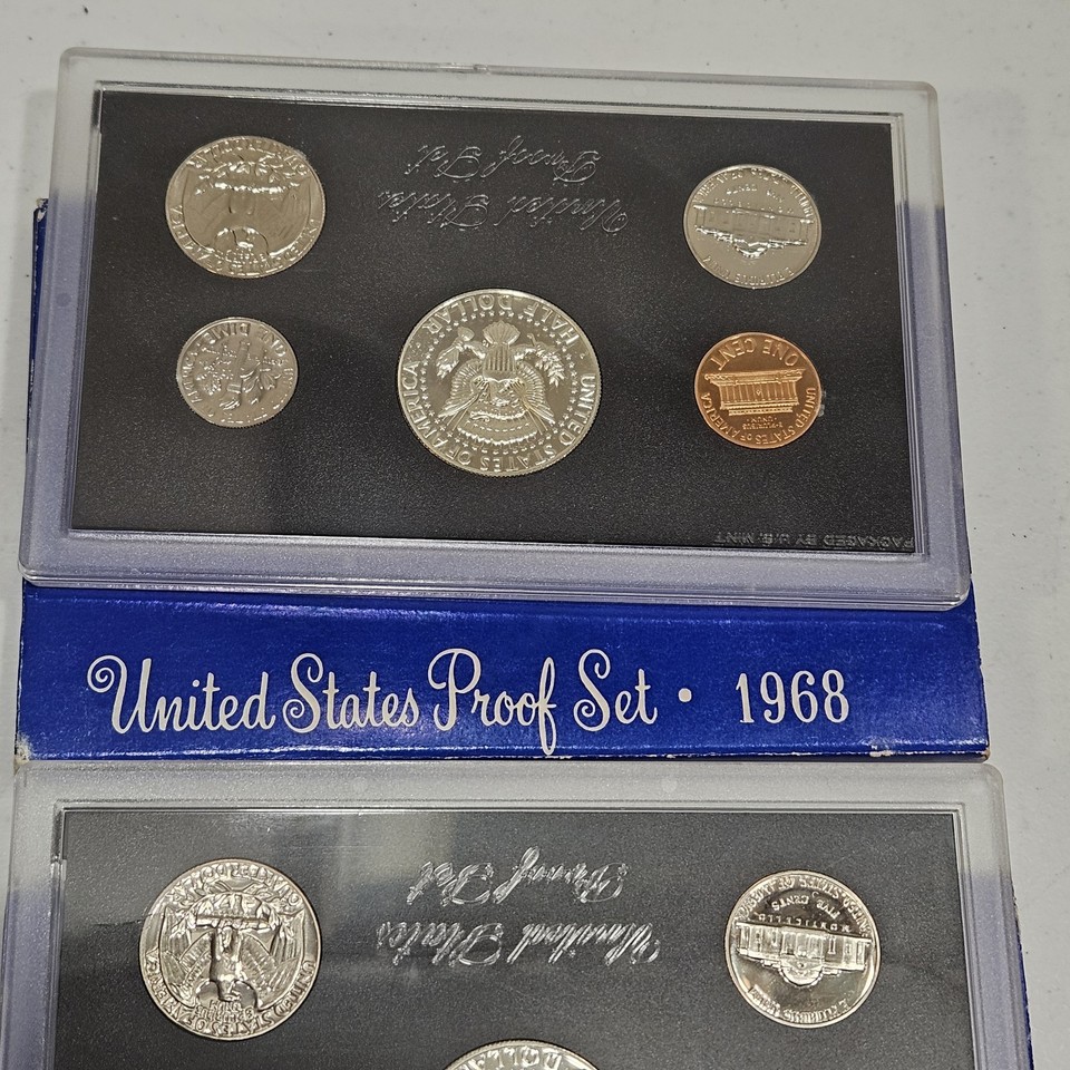 Lot of 7 U.S. Proof Sets 1968-1974 w/ OGP 1968,1969,1970,1971,1972,1973 ...