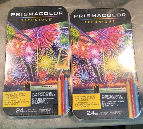 Two (24ct) Prismacolor Technique Fireworks Drawing Set Coloring Pencils ...
