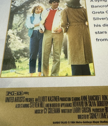 Garbo Talks DVD Anne Bancroft Ron Silver Carrie Fisher 2010 Full Screen ...