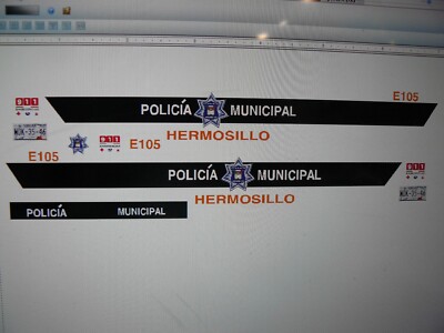 Hermosillo Mexico Police Patrol Vehicle Decals 1:24 | eBay
