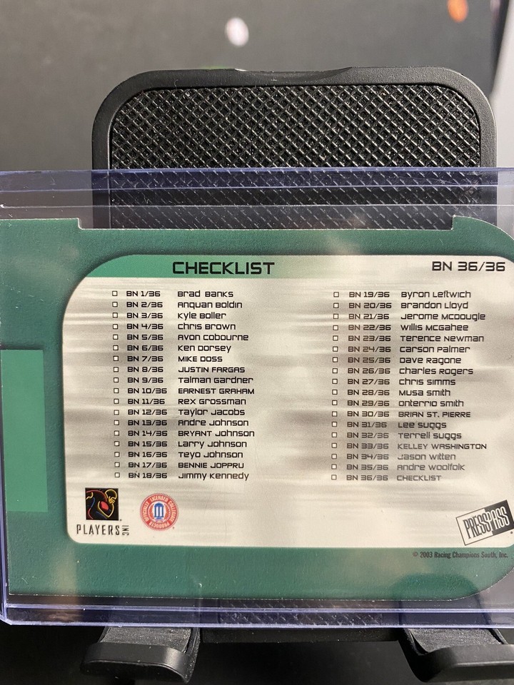 2003 Press Pass Checklist Byron Leftwich #BN36/36 (Jaguars) | eBay