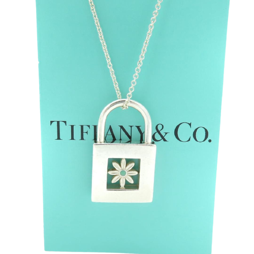 Tiffany & Co. Pendant Blue Flower Daisy Lock Cadena Necklace Japan ...