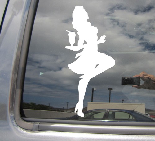 Carhop Diner Waitress - Vintage Retro Car Window Vinyl Decal Sticker ...
