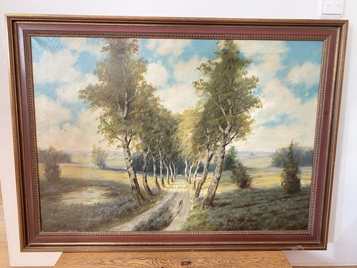 Hans Albert Falk Öl Gemälde Bild 1918-2002 Allee mit Bäumen 110x80cm ...