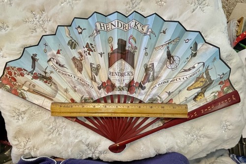 Hendricks Gin Wooden Silk Paper Folding Fan Unusual and Unique | eBay