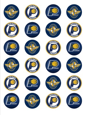 24 NBA Indiana Pacers Edible Wafer Paper Cupcake Toppers Cake PRE-CUT ...