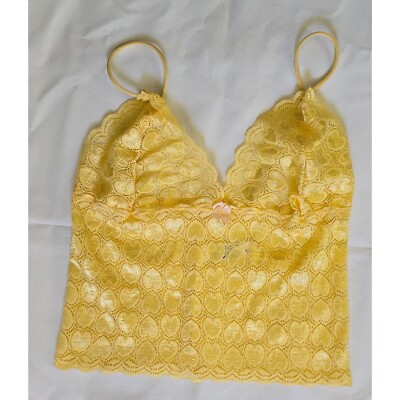 joe boxer yellow Heart Lace Camo Tank Sleep Top Size Small Lingerie ...