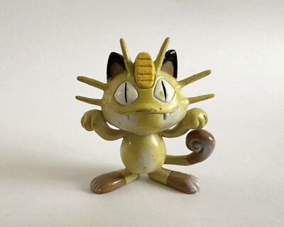 Meowth Pokemon Genuine TOMY Nintendo Mini Figure 1999 1st Gen 4cm Tall ...