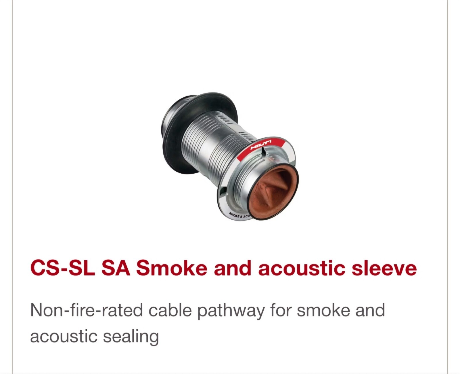 Hilti CS SL SA 4 inch Firestop Smoke Speed Sleeve | eBay