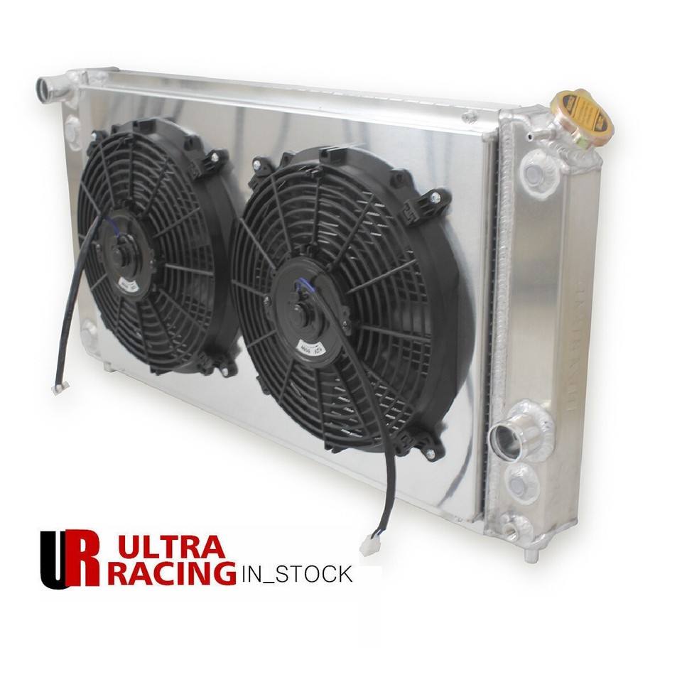 4 Row Aluminum Radiator With 2Fan For 1986-2005 Chevy S10 LS Swap 26.3 ...