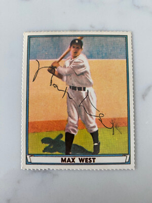 Authentic Signed Baseball Card 1941 PlayBall Reprint Max Edward West ...