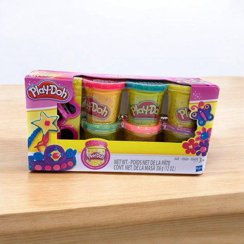 Play-Doh Sparkle Compound Collection 6 colors and 2 cutters Age 3 ...