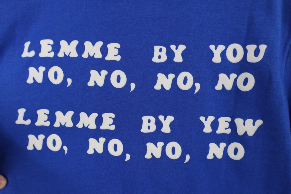 Vintage 70s Womens Medium Funny Let Me Buy You Lemme Bayou T-Shirt Blue ...
