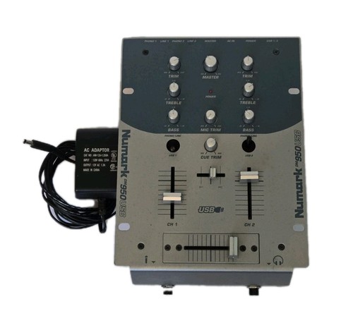 Numark Dm-950 USB DJ Mixer 2 Channel AC Adaptor Included Used Tested ...