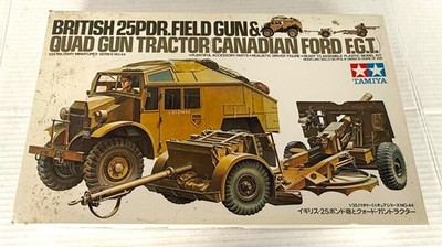 TAMIYA. 35044. BRITISH 25PDR. FIELD GUN & QUAD GUN TRACTOR C. 1/35 ...