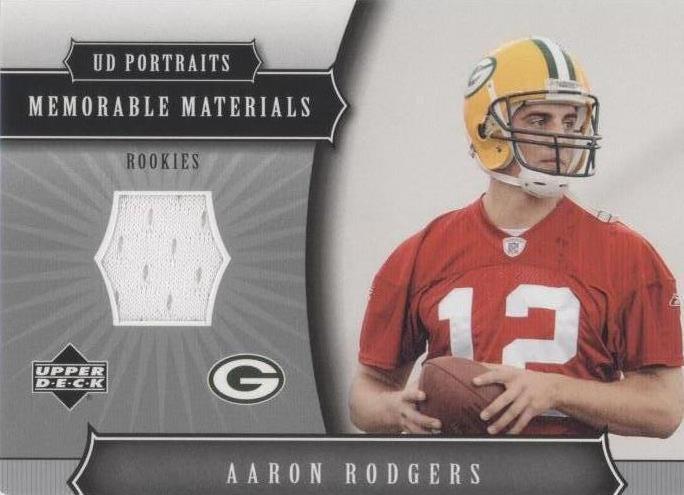 2005 Upper Deck Portraits - Memorable Materials Aaron Rodgers #MM-AR ...