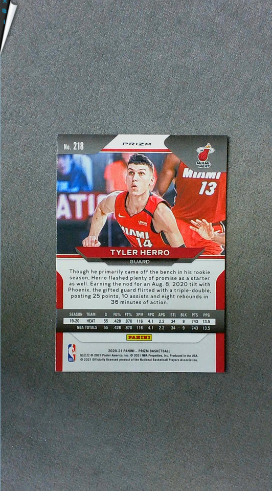2020-21 Panini Prizm Red White Blue #218 Tyler Herro Heat | eBay