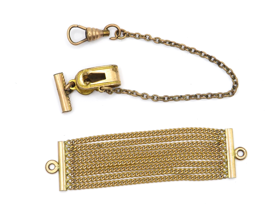 14pc LOT OF VINTAGE GOLD FILLED/STERLING WATCH FOB'S & CHAINS** | eBay