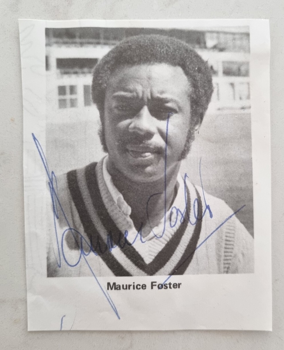 RARE MAURICE FOSTER WEST INDIES CRICKET SIGNED IN PERSON NEAT CUT ...