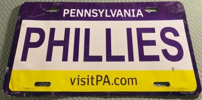 Pennsylvania Phillies Booster License Plate Vintage Philadelphia ...