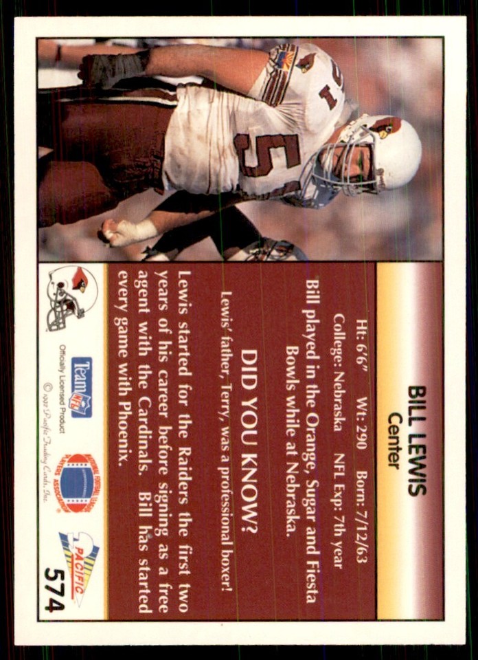 1992 Pacific Bill Lewis Football Cards #574 | eBay