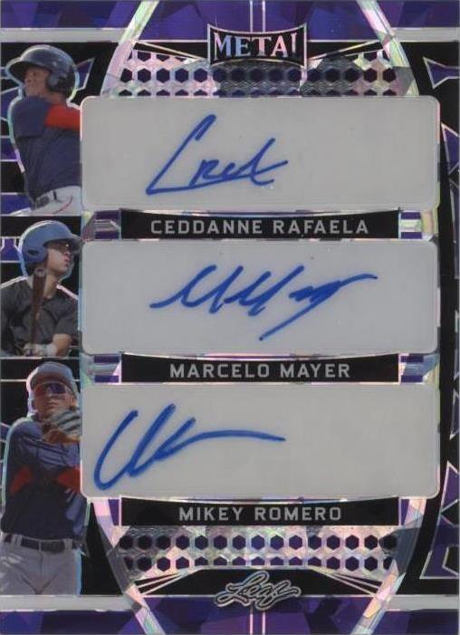2022 Leaf Metal - Triple Autographs Purple Crystals #TA-2 Marcelo Mayer ...
