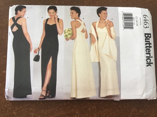 Butterick 6463 Dress Pattern~ Formal Wedding Prom ~ Size 12-14-16 ...
