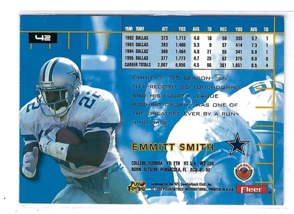 1996 Fleer Ultra Emmitt Smith - Dallas Cowboys | eBay