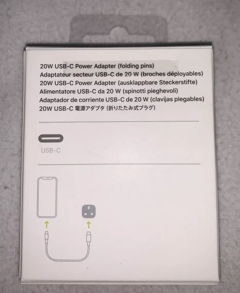 Apple 20W USB-C Power Adapter and AppleLightning To USB Cables - BOXES ...