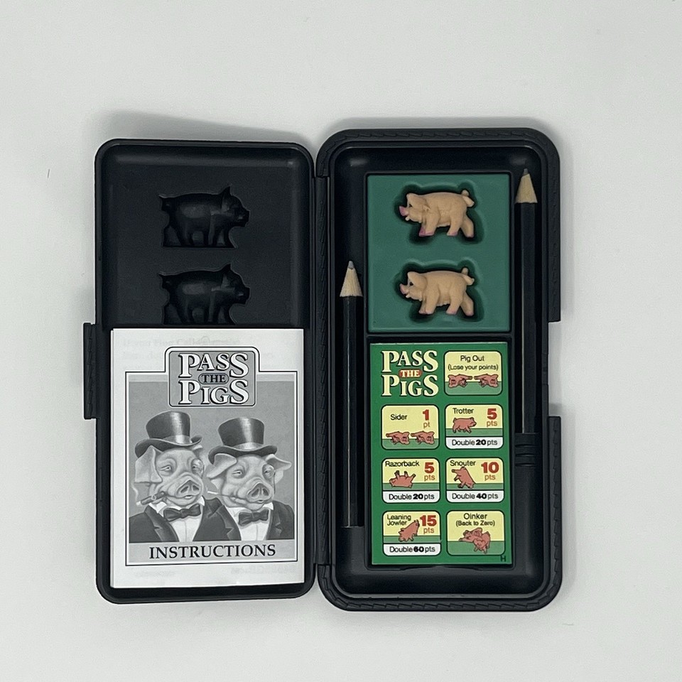 Pass the Pigs - w/ Faux Leather Travel Case - Classic Party Game - NEW ...
