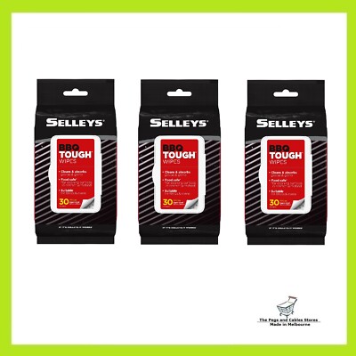 3 x Selleys BBQ Tough Wipes 30 Wipes Pack Heavy Duty Australian Brand ...