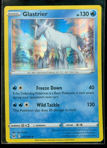 Pokemon GLASTRIER 051/196 - Lost Origin - RARE HOLO - - MINT | eBay