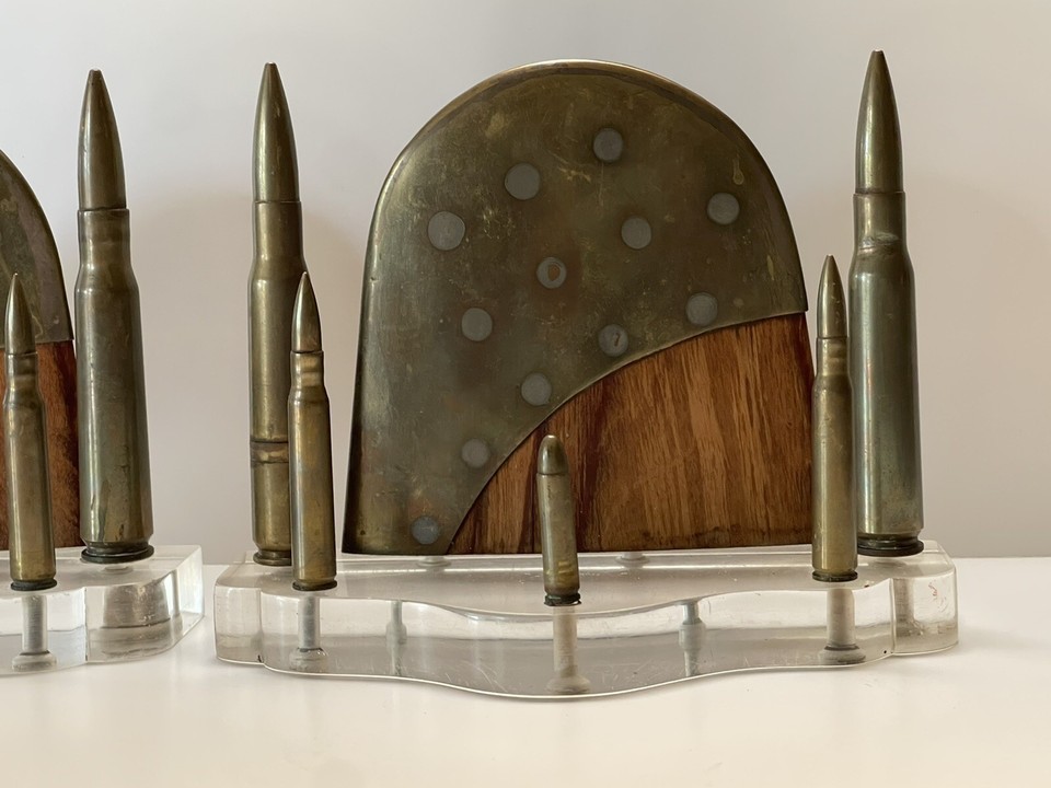 Metal Wood Sculpture Aviation WW2 Plane Propeller Bullets Modernist ...