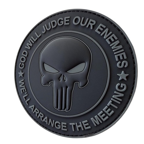 GOD WILL JUDGE OUR ENEMIES punisher PVC ACU subdued dark army écusson ...