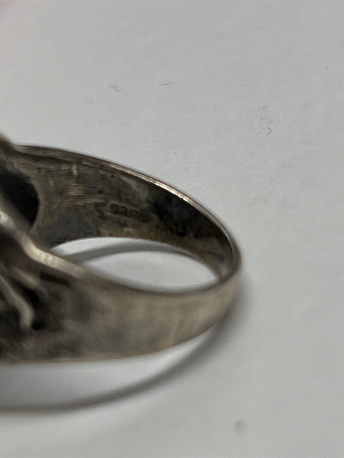 Vintage Sterling Silver Bald Eagle Head Ring Size 7 - Gem