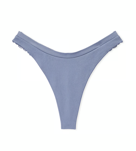 NWT Victoria's Secret Seamless Lace Back High Leg Thong Panty Medium | eBay