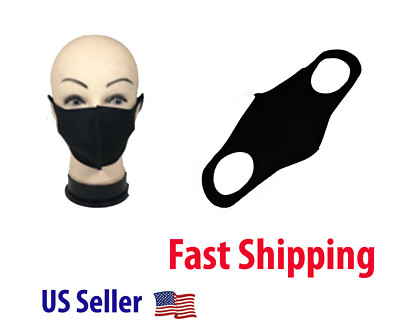 Face Mask breathable Black Double Layer Unisex Washable Reusable US ...